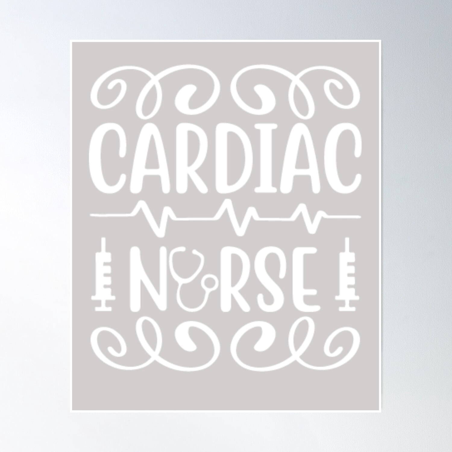 Cardiac Nurse Cardiologist Heartbeat Cardiology Registered Poster Wall ...