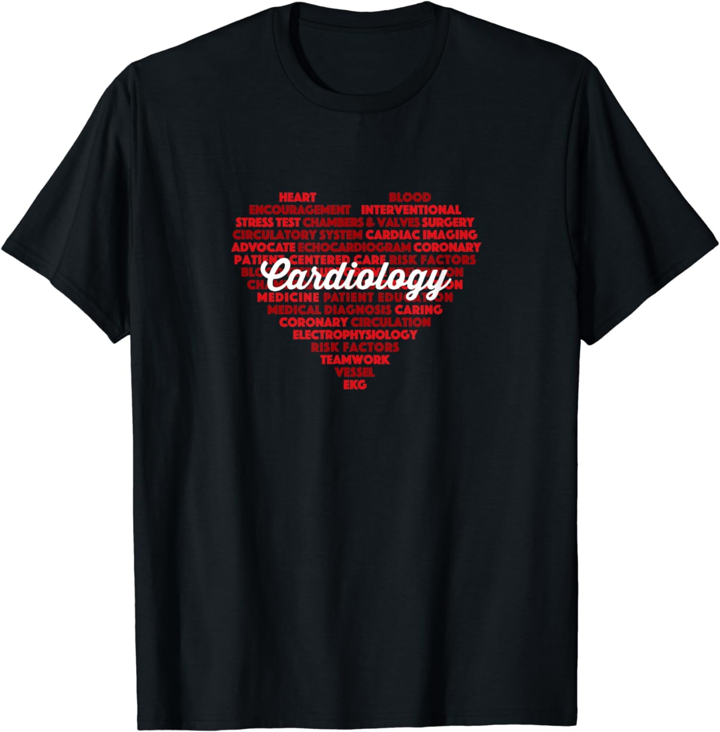 Cardiac Nurse & Cardiologist: Word Cloud Cardiology Heart T-Shirt ...