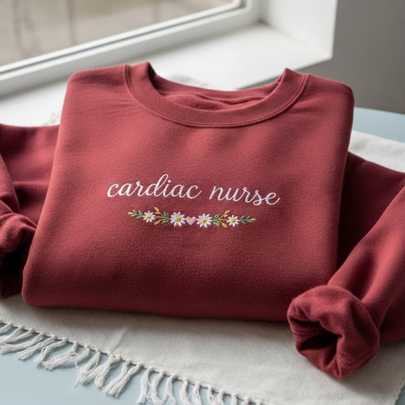 Cardiac Nurse Embroidered Sweatshirt, Nurse Appreciation Shirt, CCU ...