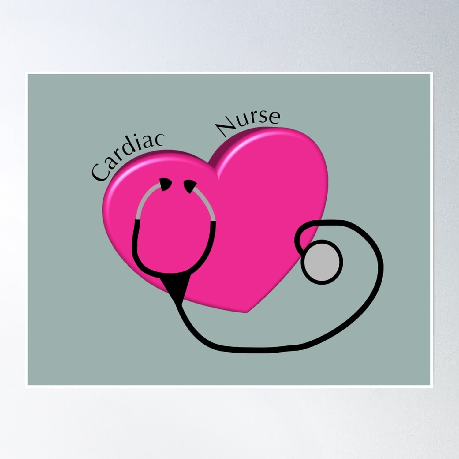 Cardiac Nurse Pink Heart Poster Wall Art, Modern Wall Decor, 24x36 ...