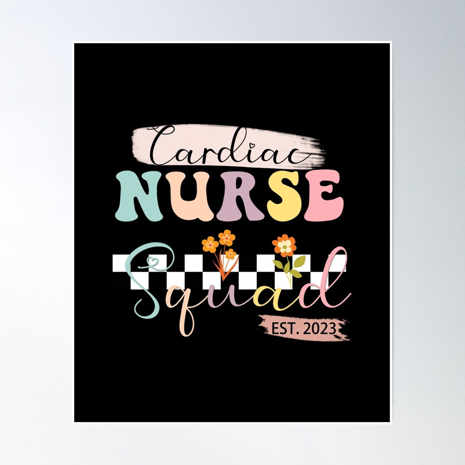 Cardiac Nurse Squad Est. 2023 Pastel Poster Wall Art, Modern Wall Decor ...