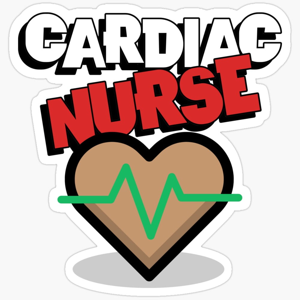 Cardiac Nurse Sticker Phone Decal Water Bottle Stickers Car Decals ...