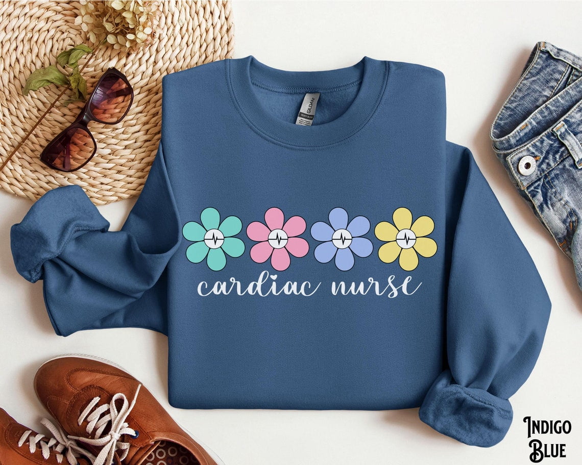 Cardiac Nurse Sweatshirt, Cvicu Sweater, Cardiology, Vascular Heart ...