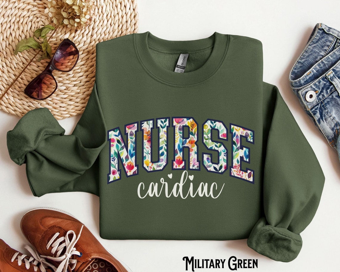 Cardiac Nurse Sweatshirt, Cvicu Varsity Sweater, Cardiology, Vascular ...