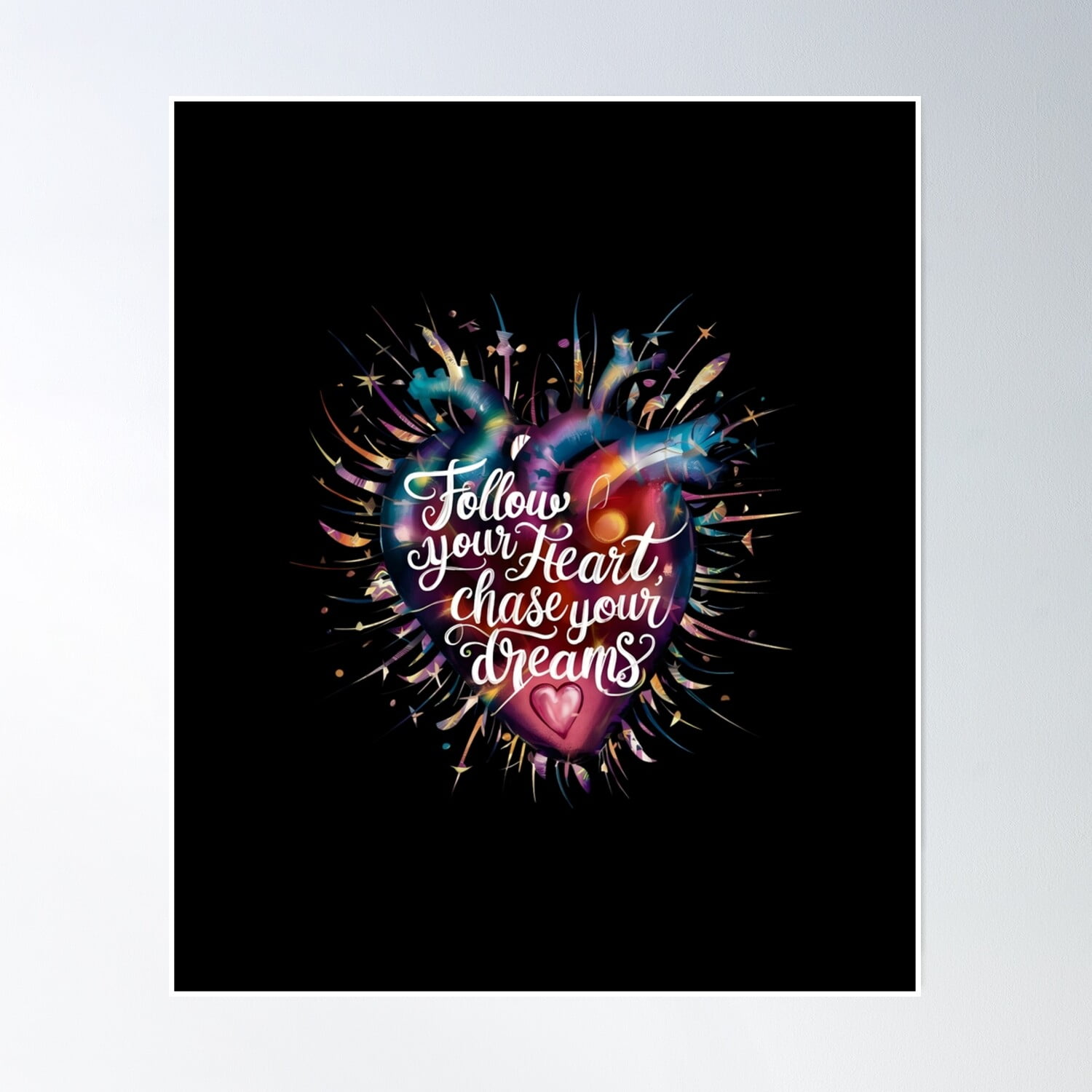 Cardiac Quote - Follow Your Heart Poster Wall Art, Modern Wall Decor ...