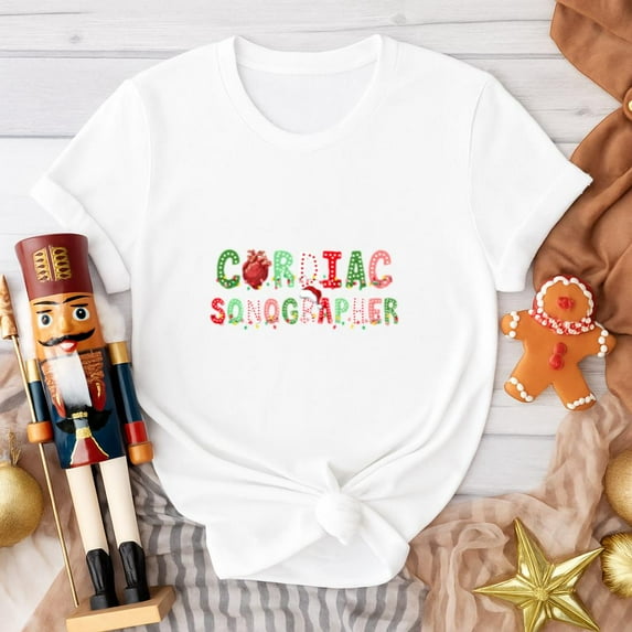 Cardiac Sonographer Christmas Lights CVICU Top Unisex T-Shirt, up to ...