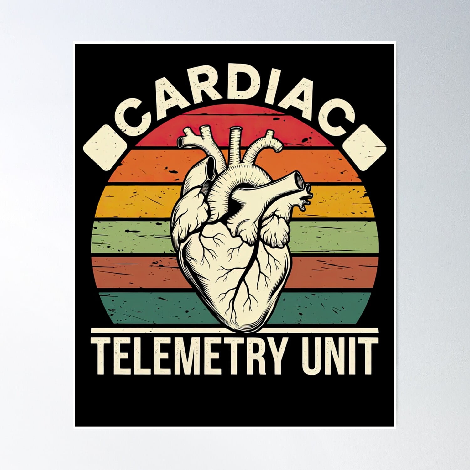 Cardiac Telemetry Unit Heart Anatomy Vintage Medical Retro Poster Wall ...