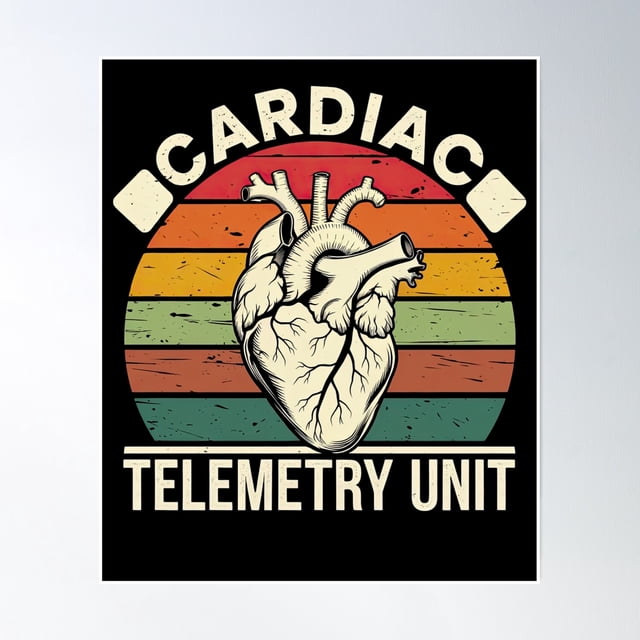 Cardiac Telemetry Unit Heart Anatomy Vintage Medical Retro Poster Wall ...