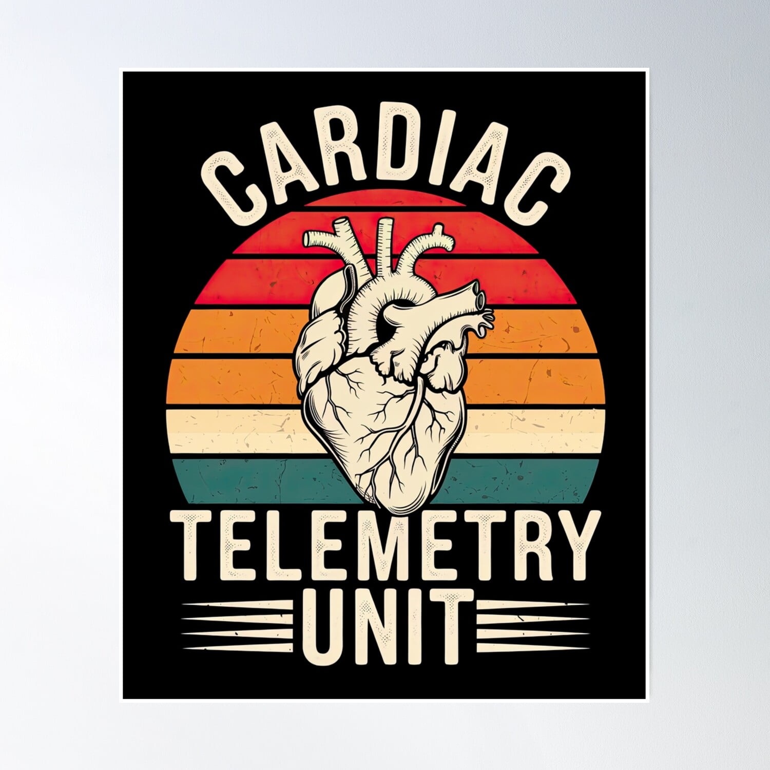 Cardiac Telemetry Unit Nurse Heart Anatomy Poster Wall Art, Modern Wall ...