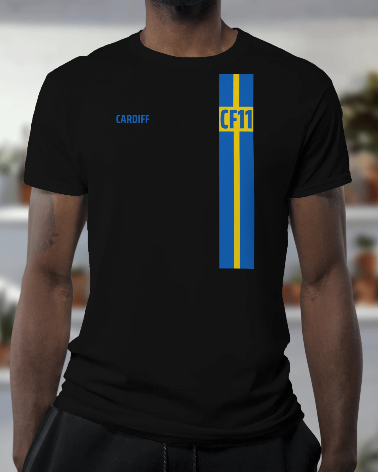 Cardiff CF11 T Shirt | City Ninian Canton CCFC Blue Soul Crew Sloper ...