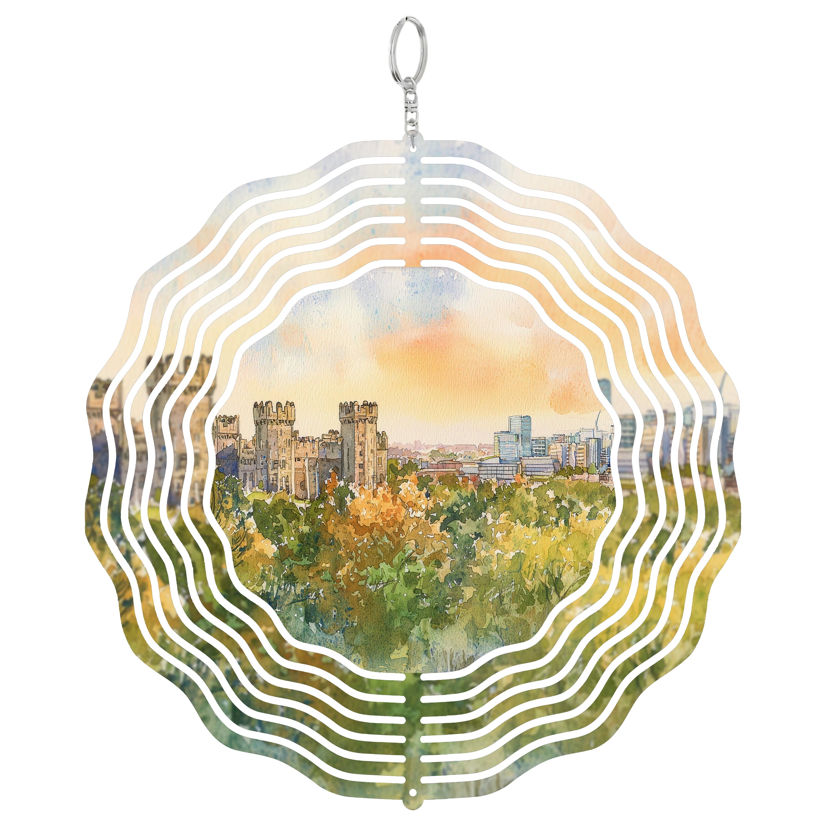 Cardiff Wales Bay View 3D Wind Spinner Stainless Steel Kinetic Yard Art ...