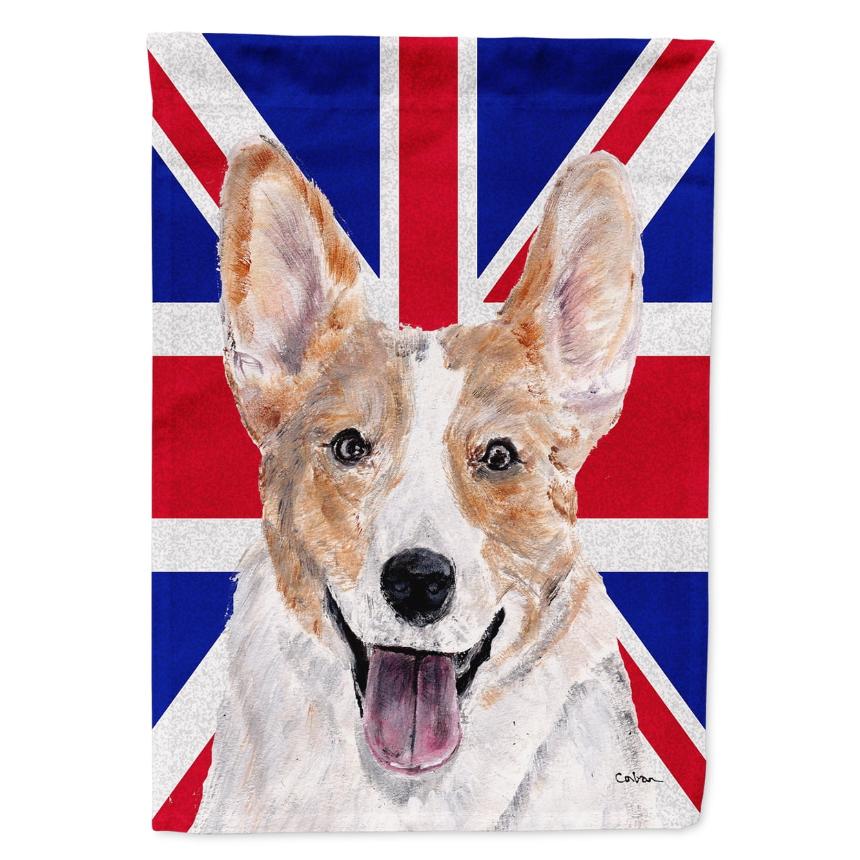 Cardigan Corgi with English Union Jack British Flag House Flag ...