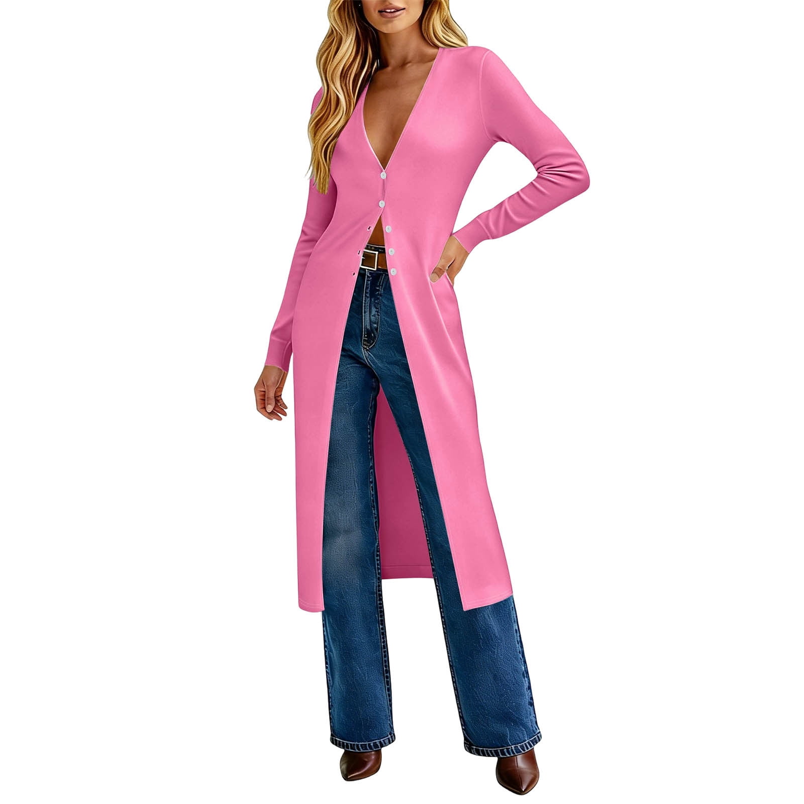 Cardigan Cover Up For Women Casual Summer Long Button Front V Neck ...
