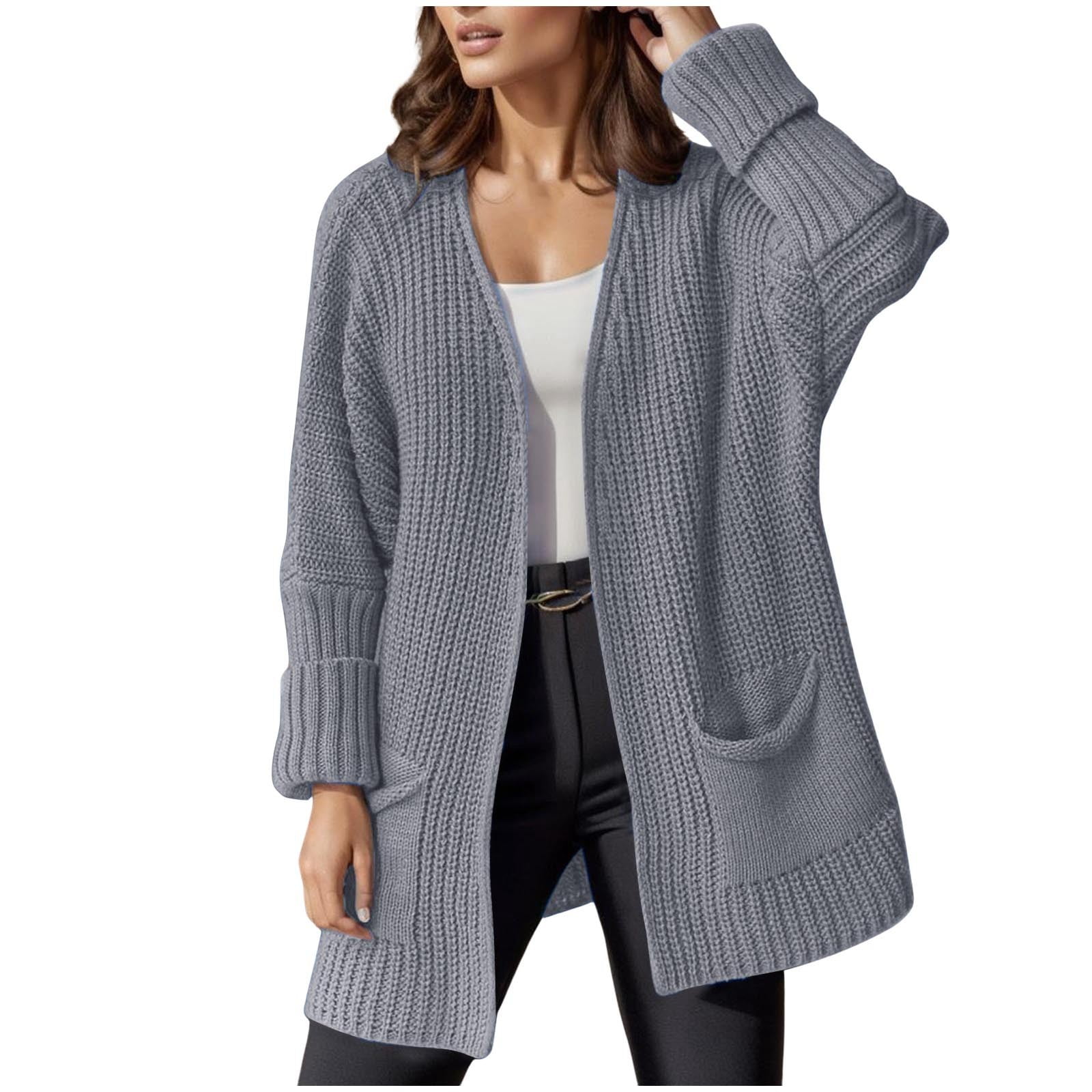 Cardigan For Women Commuting Style Loose Mid Length Large Size Casual ...
