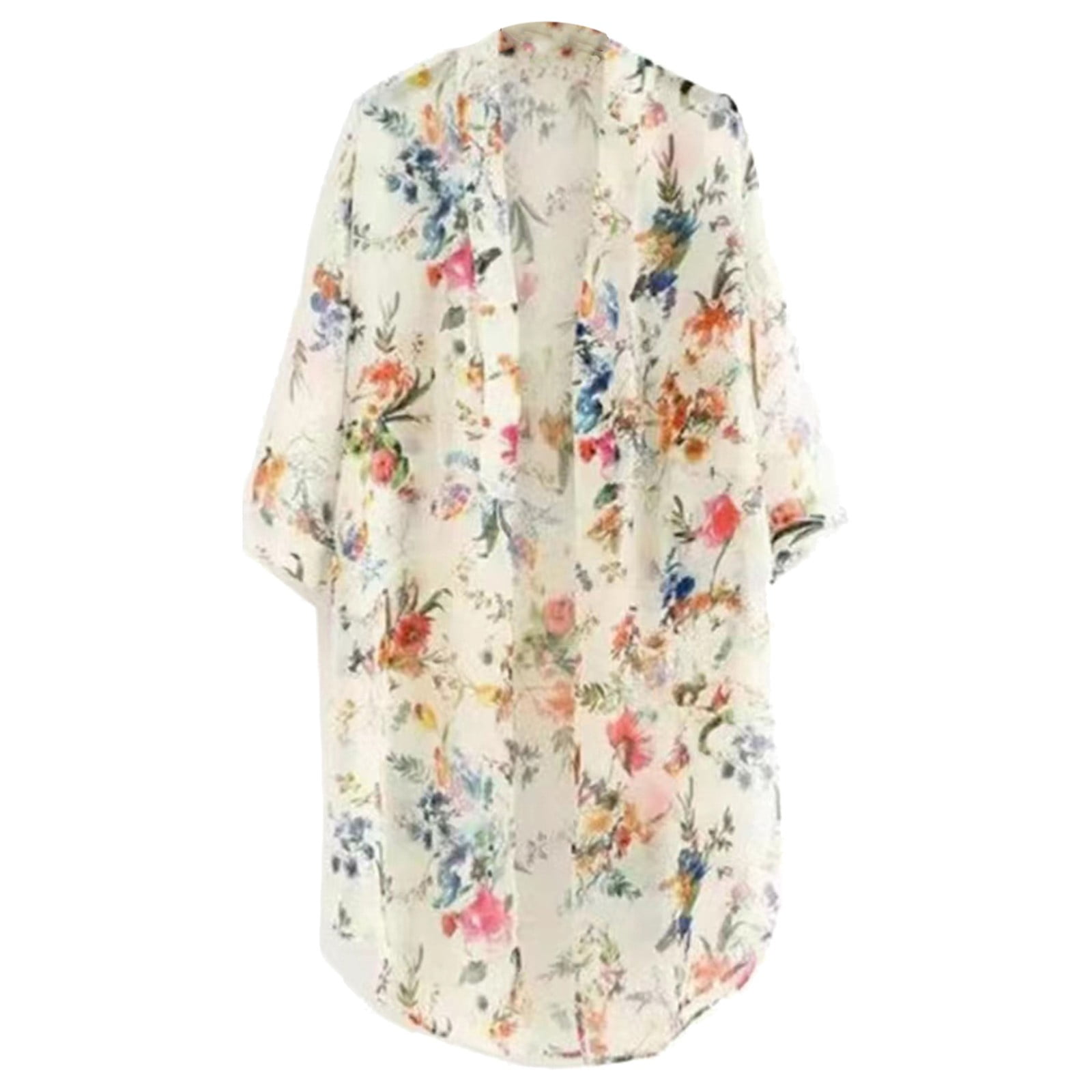 Cardigan For Women Dressy Chiffon Digital Printing Long Shirt Sunscreen ...