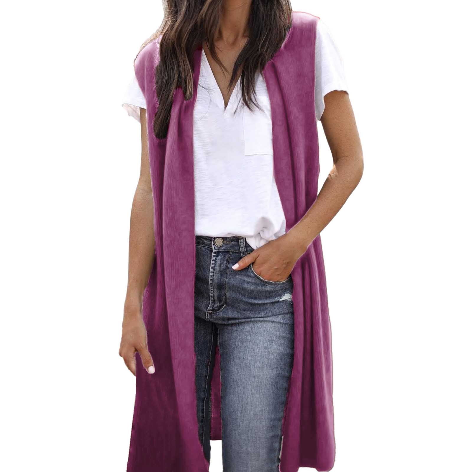 Cardigan For Women Dressy Long Sweater Vests Sleeveless Open Front ...