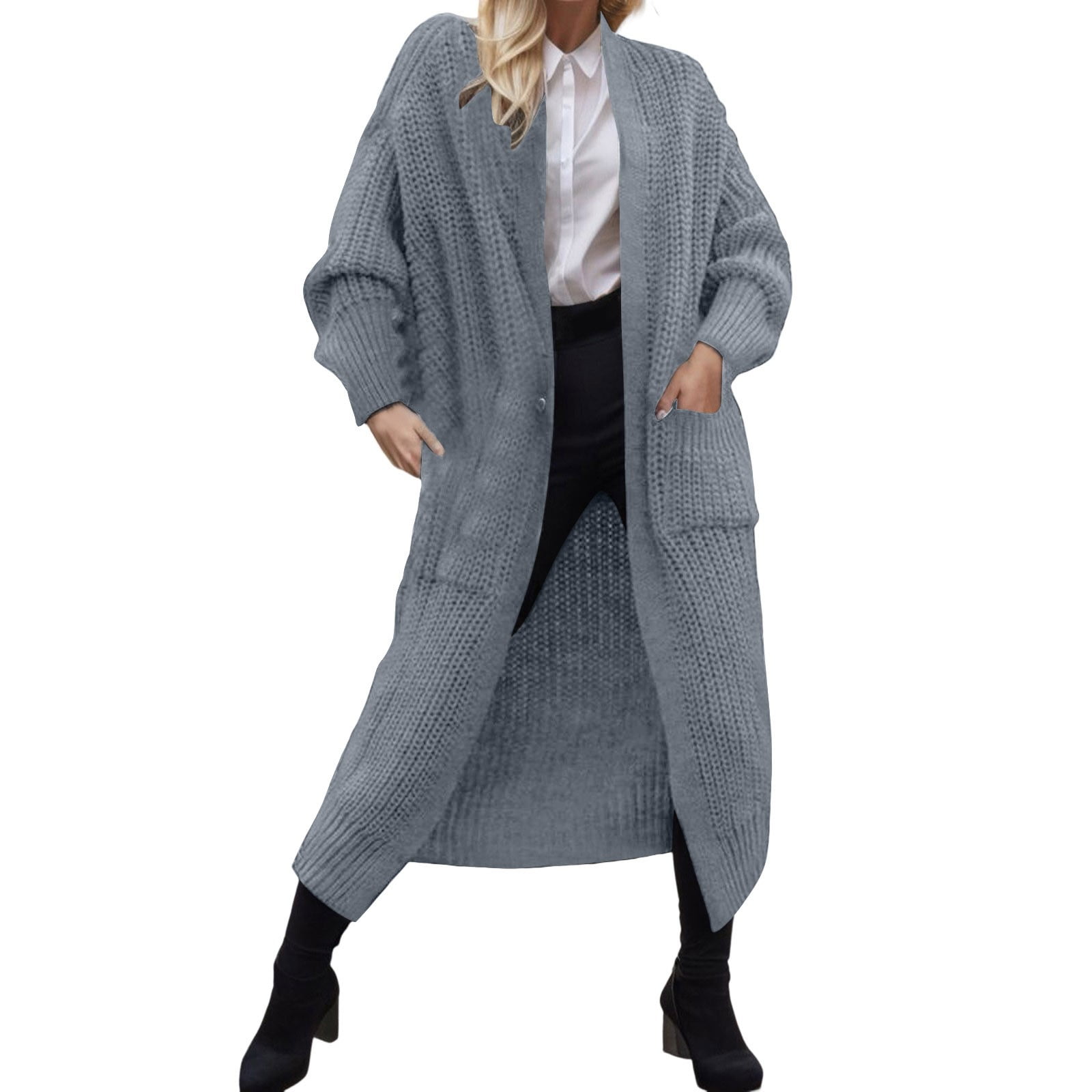 Cardigan For Women Sweaters Long Sleeve Open Front Knit Long Duster ...