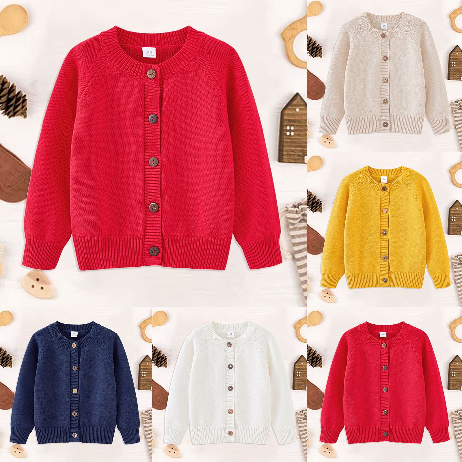 Cardigan for Girls School Uniform Girls Long Sleeve Cardigan Sweater ...