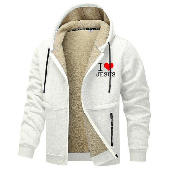 Cardigan Men Button Up Fleece Full Zip Hooded Lined Pockets Outdoor ...