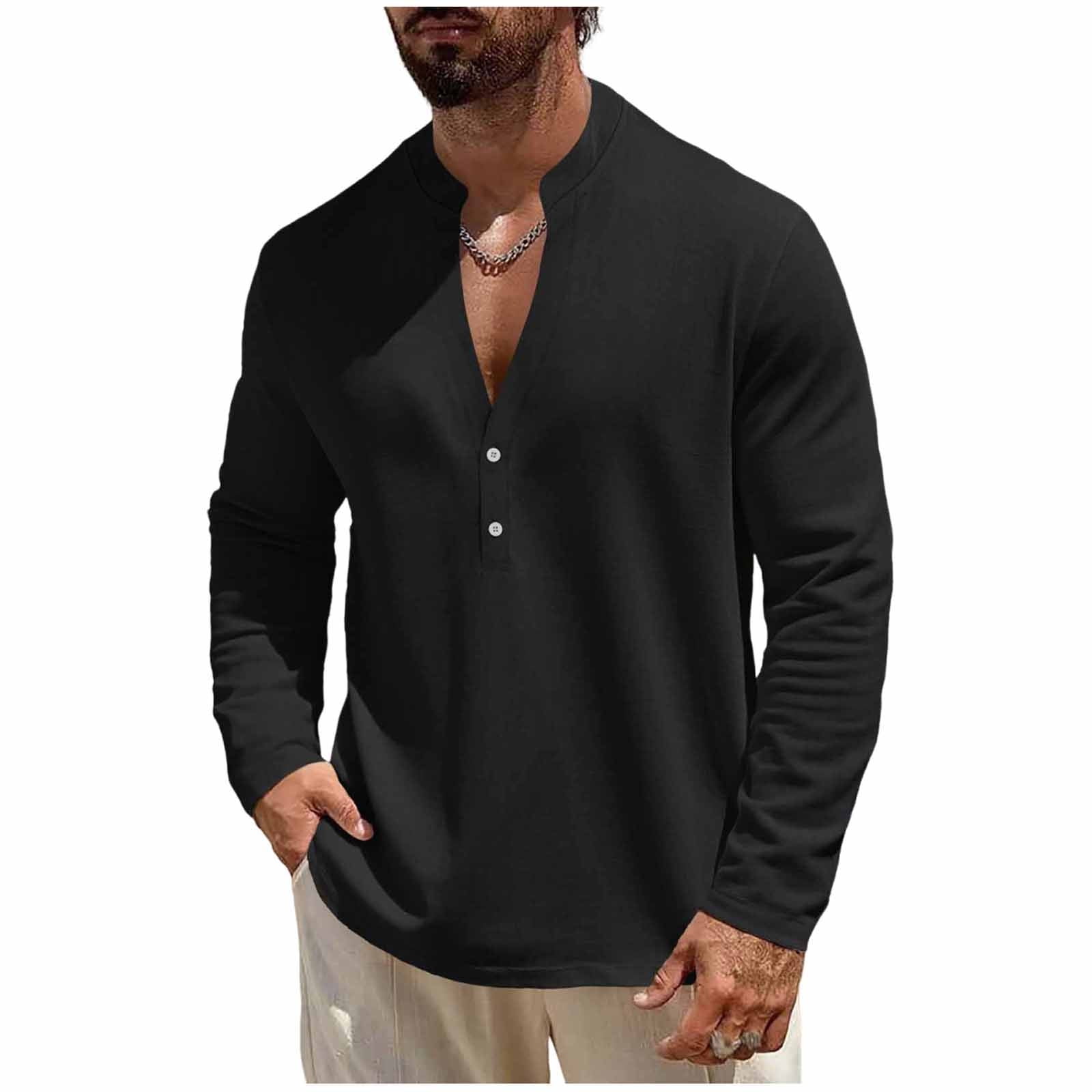 Cardigan Plain Lounge T Shirts for Mens Summer Fall Long Sleeve ...