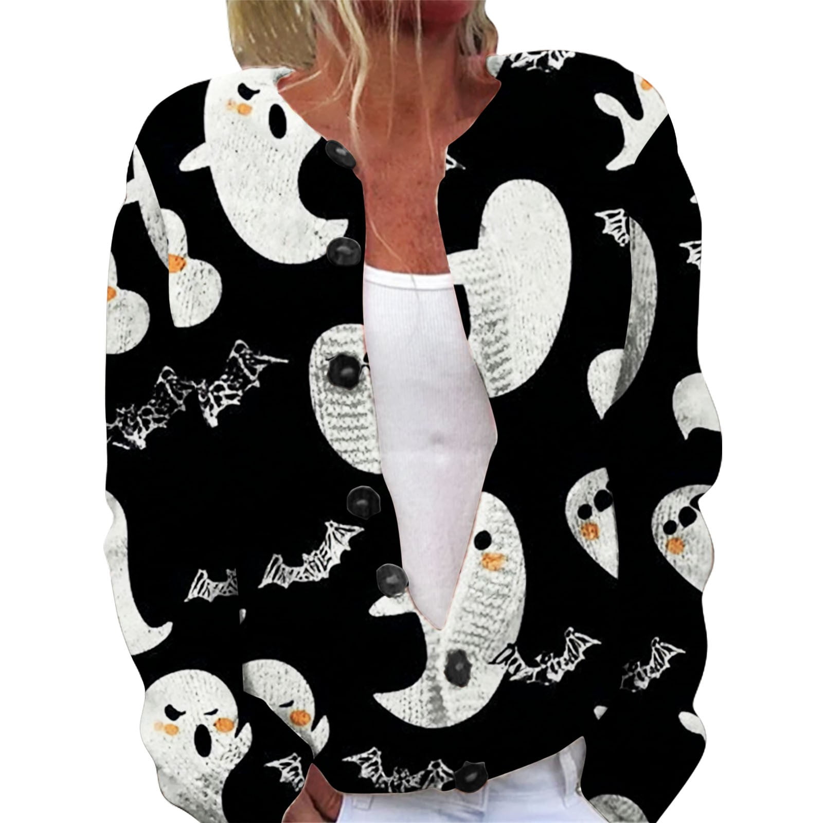 Cardigan Sweaters For Women Lightweight Halloween Printed Fashion ...