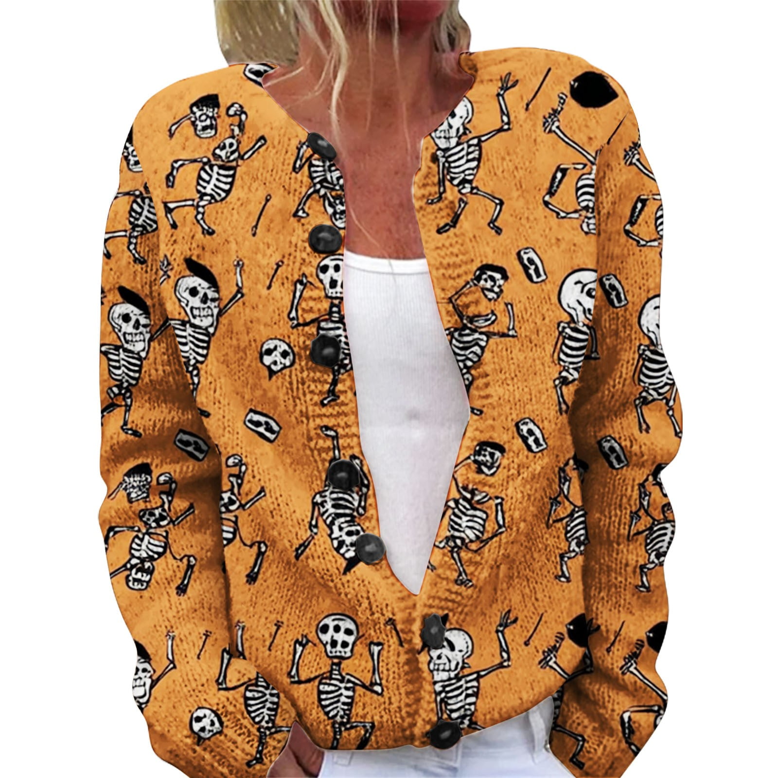 Cardigan Sweaters For Women Lightweight Halloween Printed Fashion ...