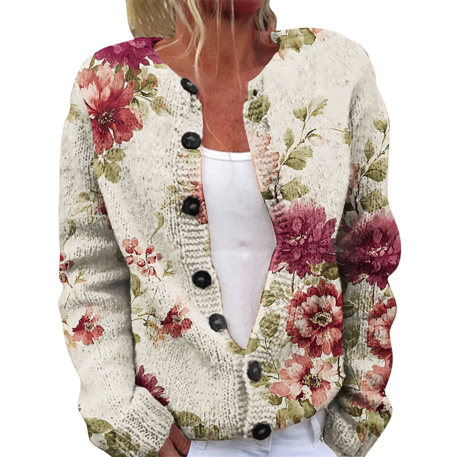 Cardigan Sweaters For Women Open Front Lightweight Print Stylish ...