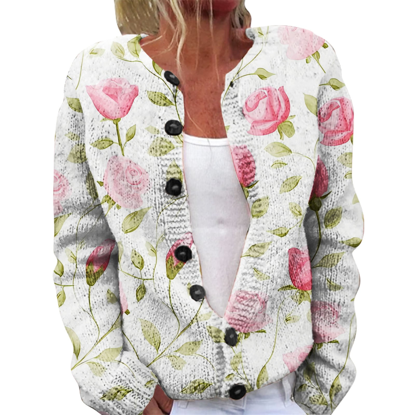 Cardigan Sweaters For Women Print Lightweight Stylish Open Front ...