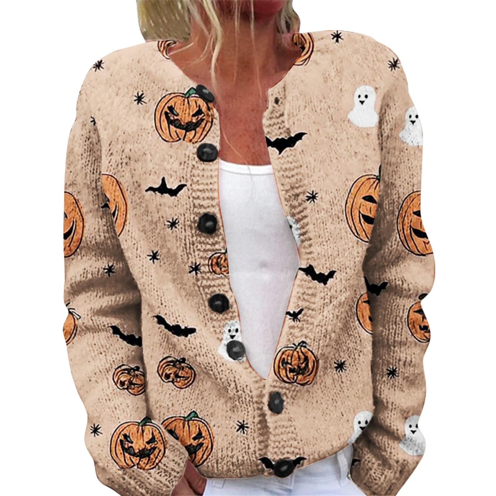 Cardigan Sweaters For Women Printed Halloween Fashion Lightweight ...