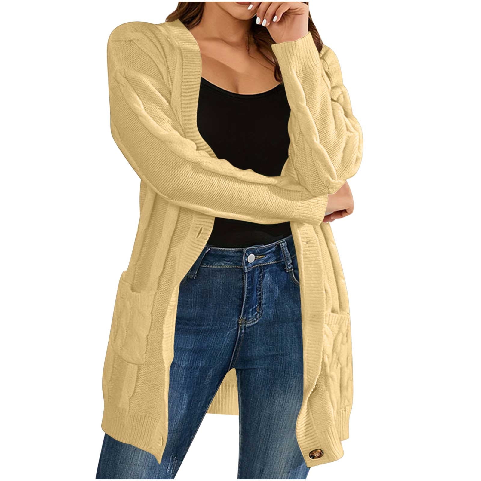 Cardigan Sweaters For Women Sevevn Women's Solid Color Long Sleeved ...