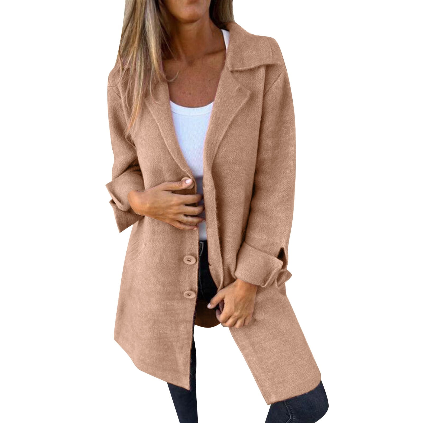 Cardigan Sweaters For Women Autumn Solid Color Tie Pocket Jacket Single ...