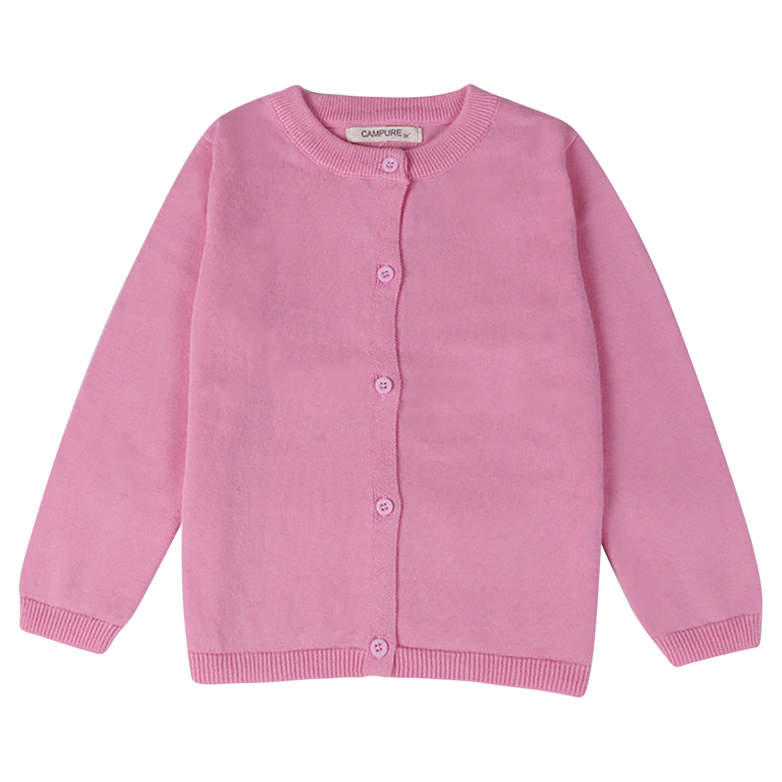 Cardigan Sweaters for Kids Round Neck Long Sleeve Button Down Solid ...
