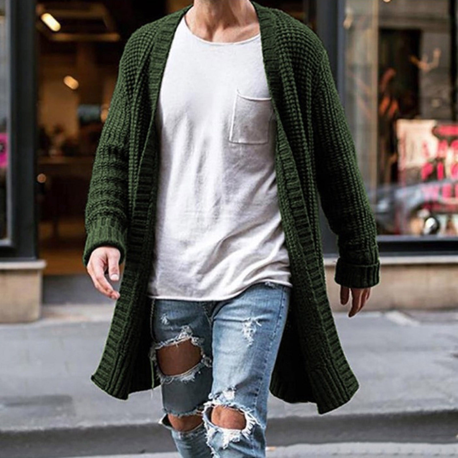 Cardigan Sweaters for Men Lightweight Fall Jacket Open Front Loose ...
