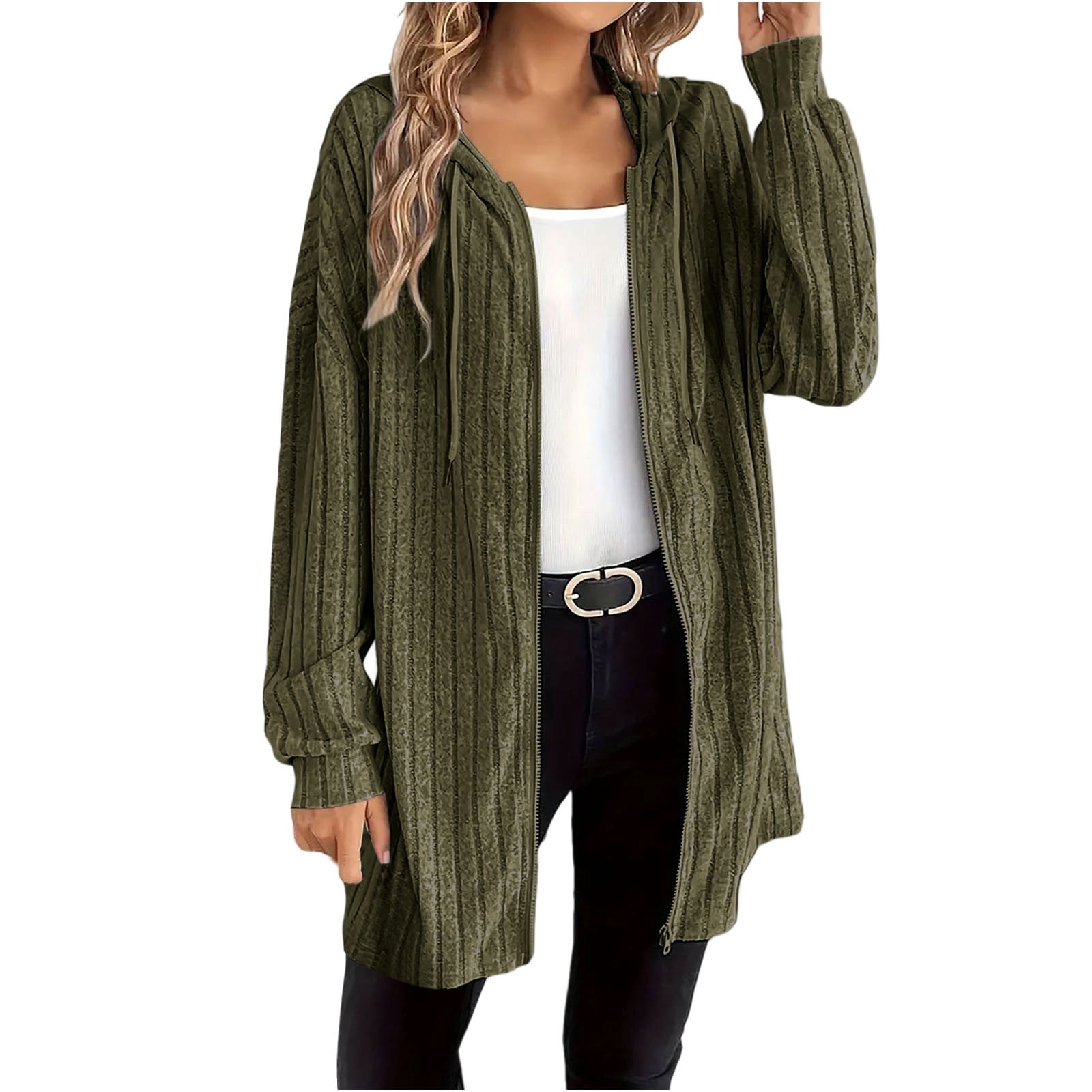 Cardigan Sweaters for Women 2025 Fall Chunky Fuzzy Knit Open Front ...
