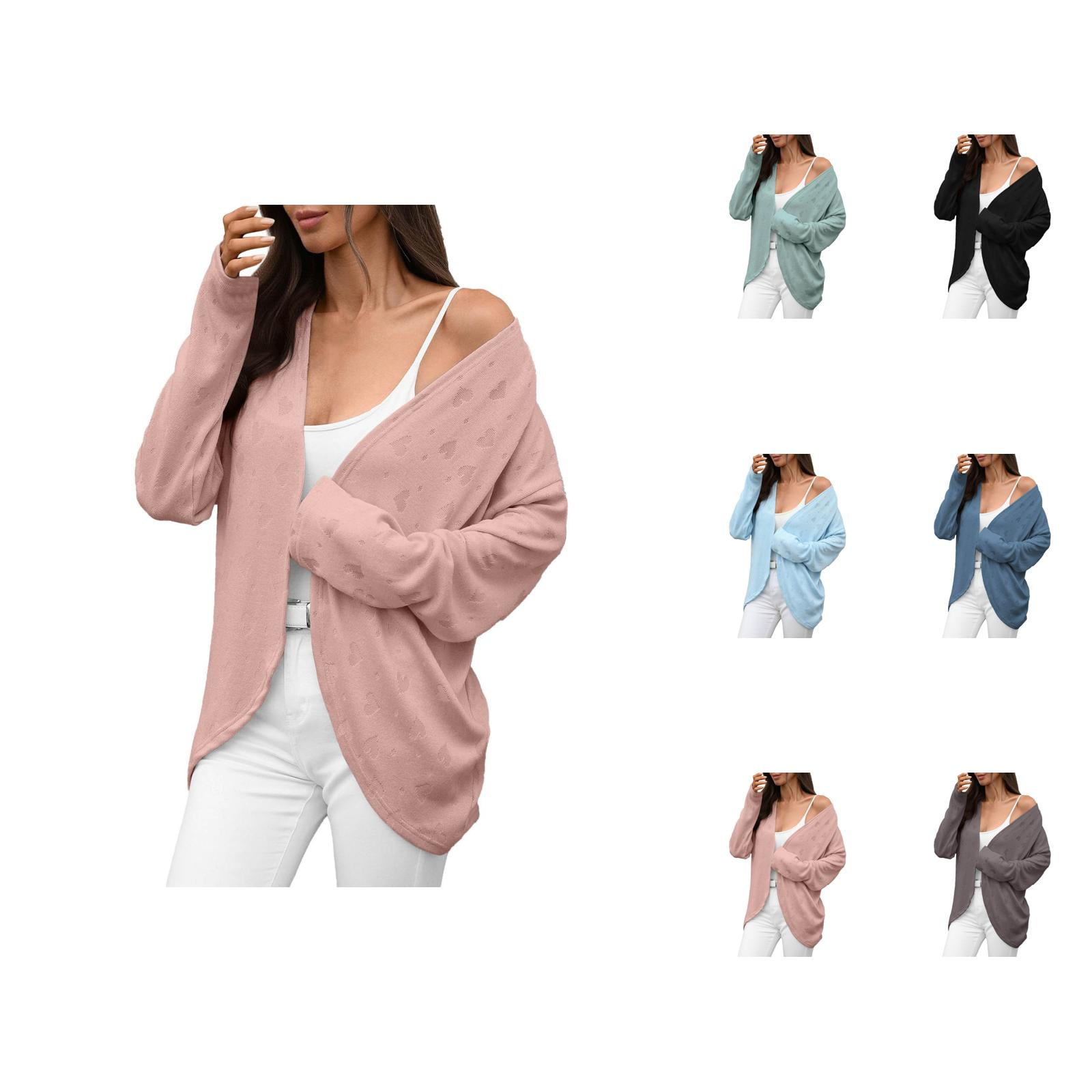 Cardigan Sweaters for Women 2025 Long Sleeve Open Front Jacquard Casual ...