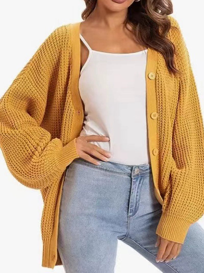Cardigan Sweaters for Women Button-Down Long Sleeve Oversized Knit ...