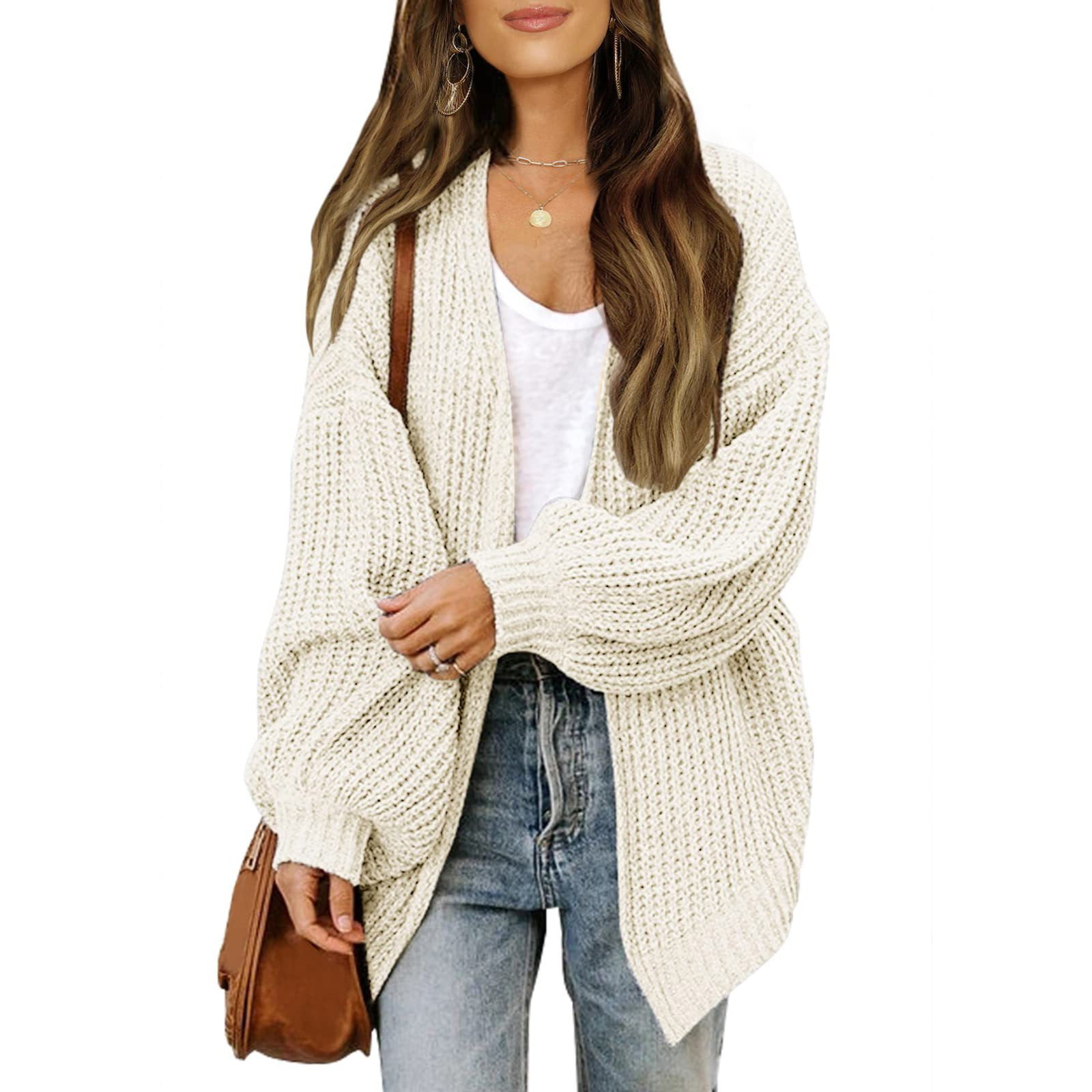 Cardigan Sweaters for Women Knit Light Beige Sweaters for Women Warm ...