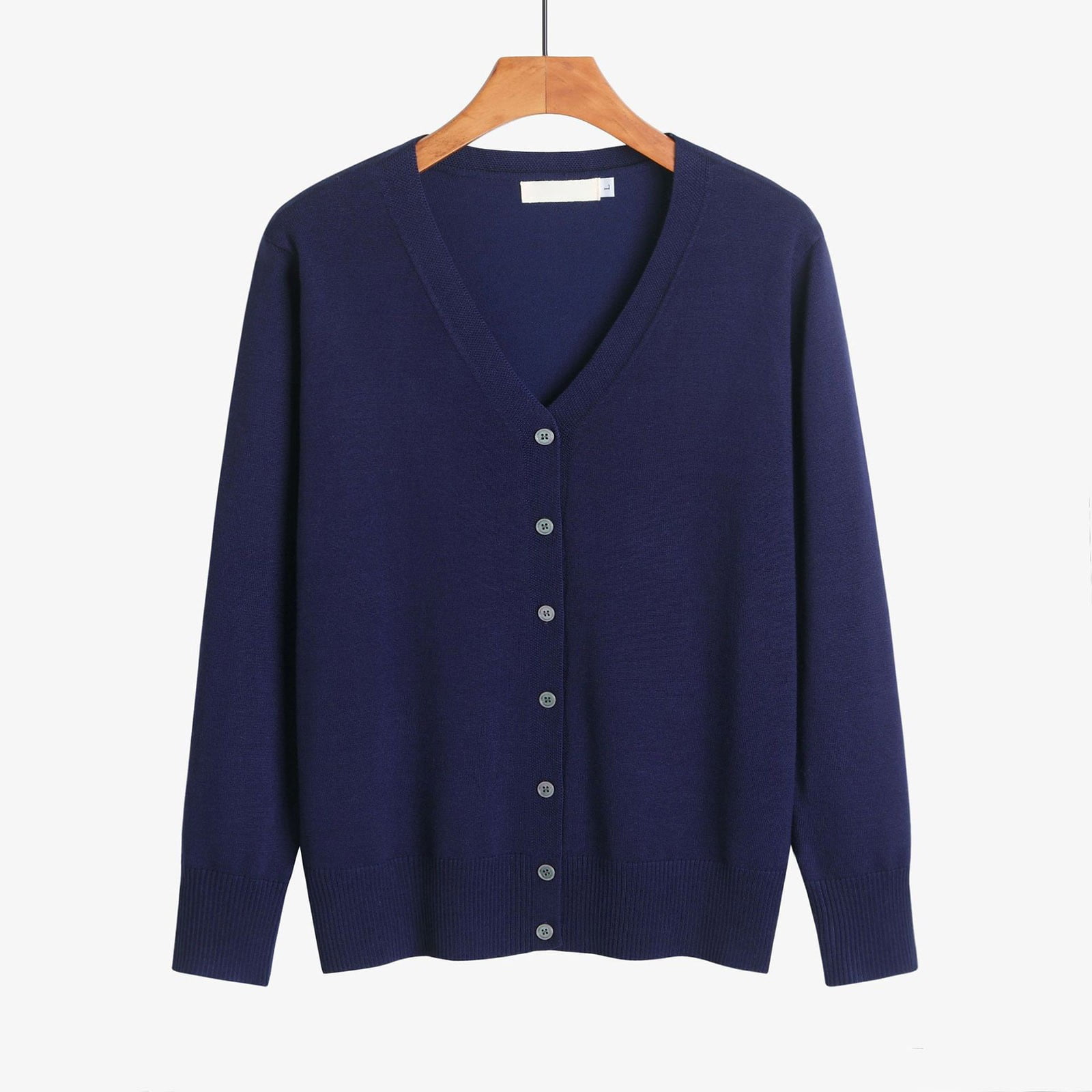 Cardigan Sweaters for Women Ladies' Solid Tone Buttoned Mercerized ...