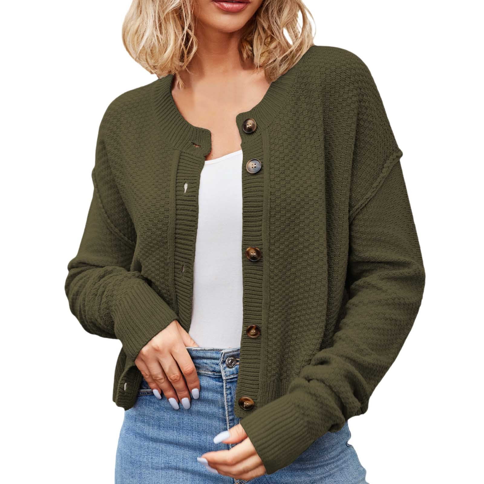 Cardigan Sweaters for Women Long Sleeve Button Down Loose Lightweight ...