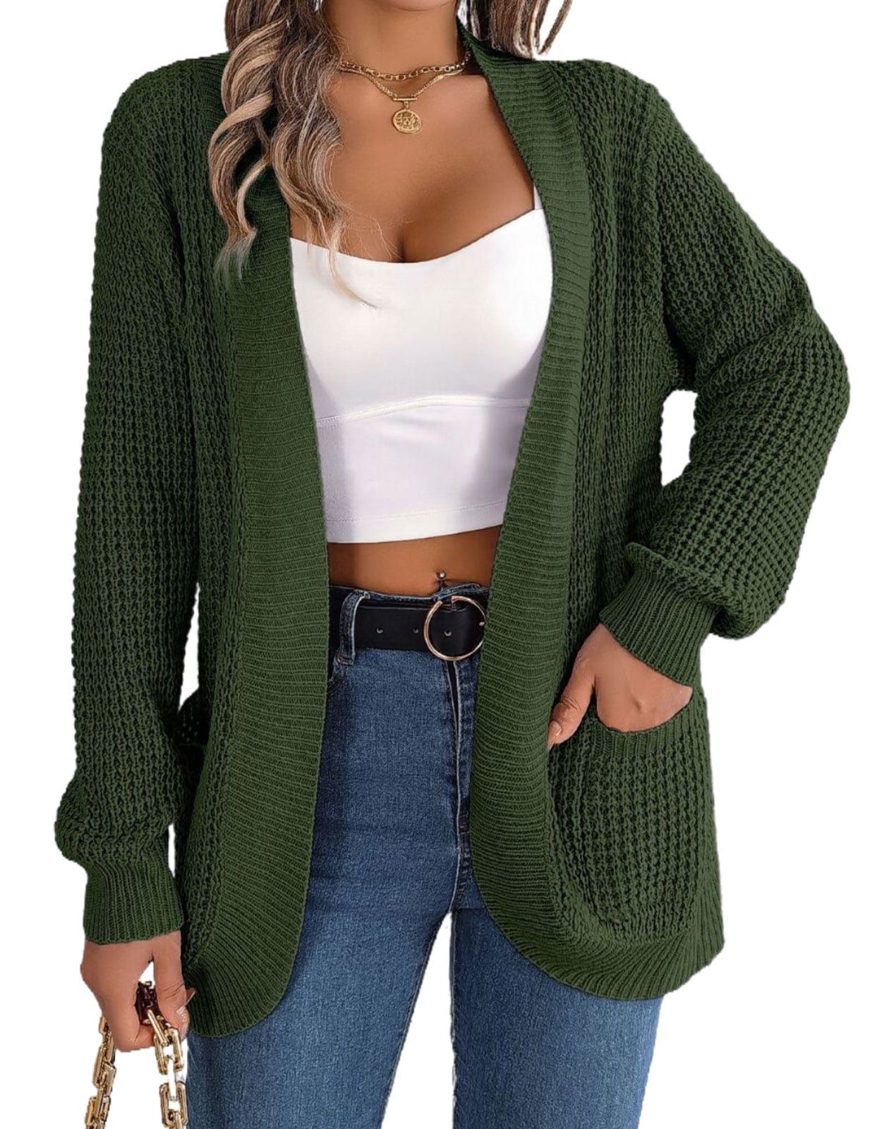 Cardigan Sweaters for Women Long Sleeve Open Front Kimono Cardigans ...