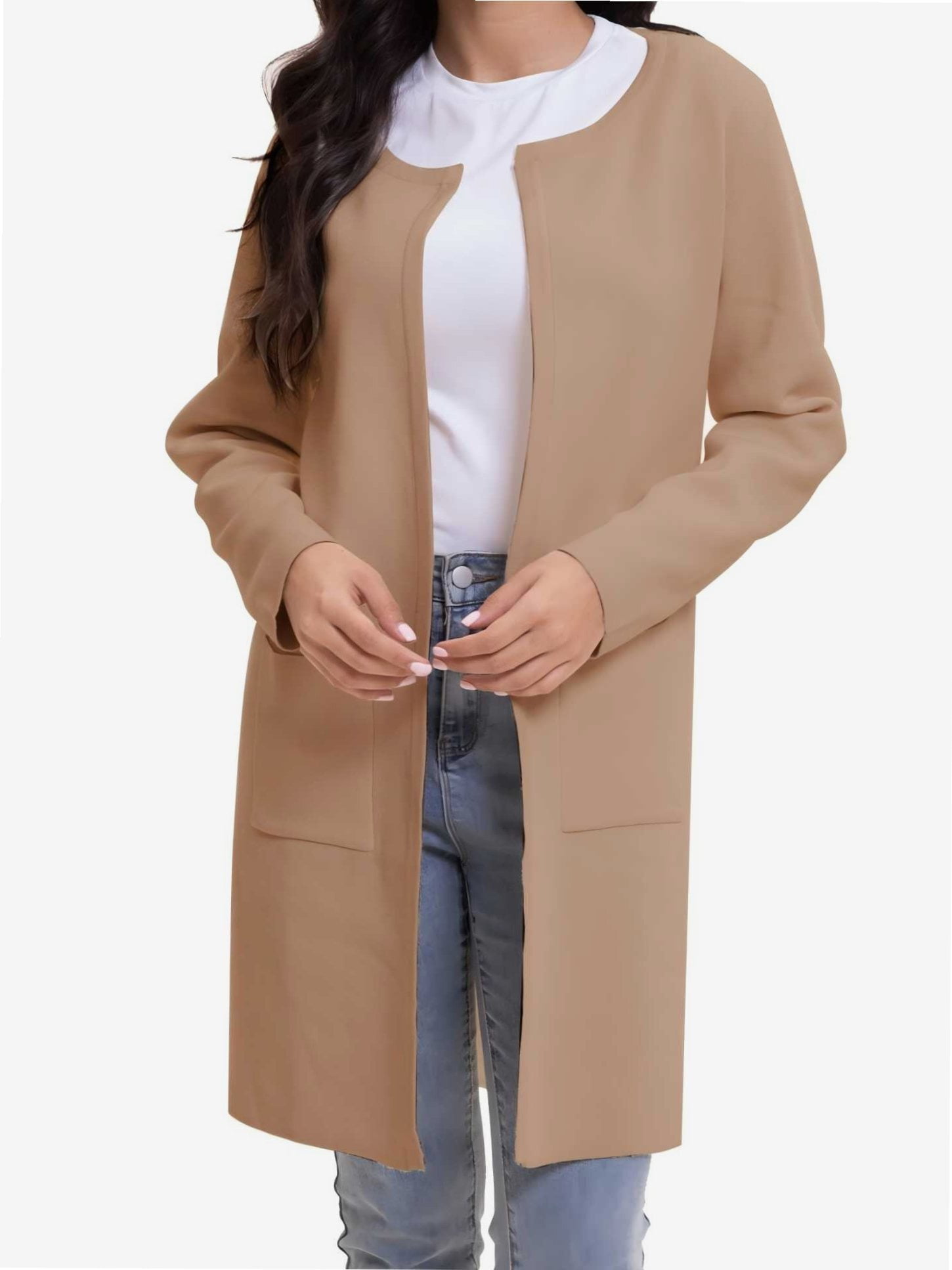 Cardigan Sweaters for Women Open Front Long Trench Coats Jacket Fall ...
