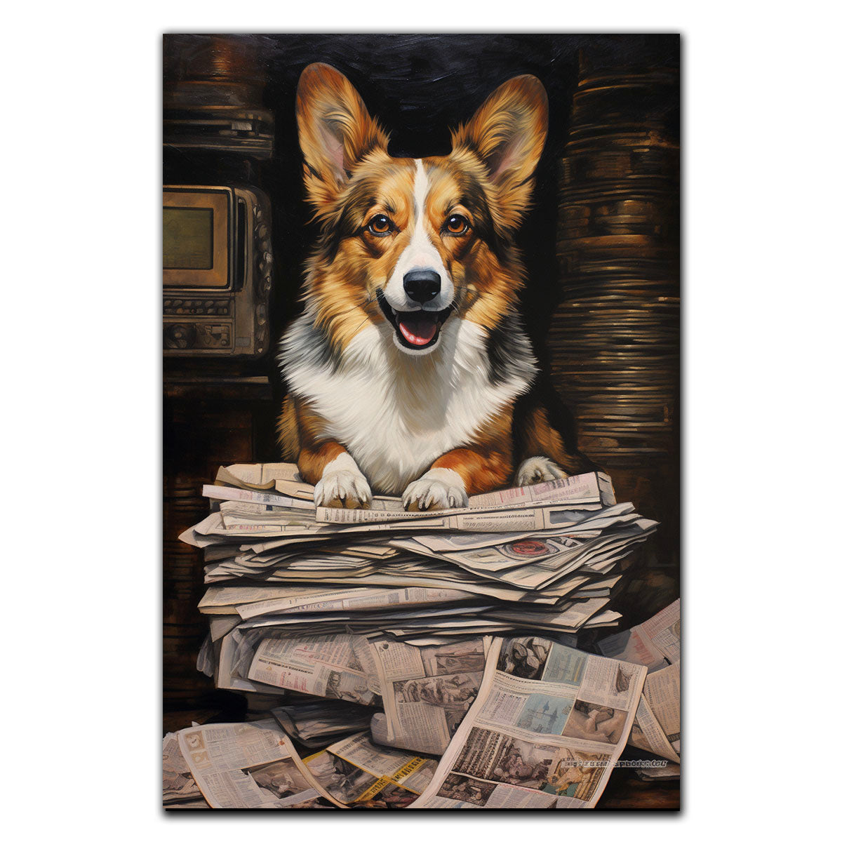 Cardigan Welsh Corgi Canvas Wall Art for Bathroom, Funny Dog Bedroom ...