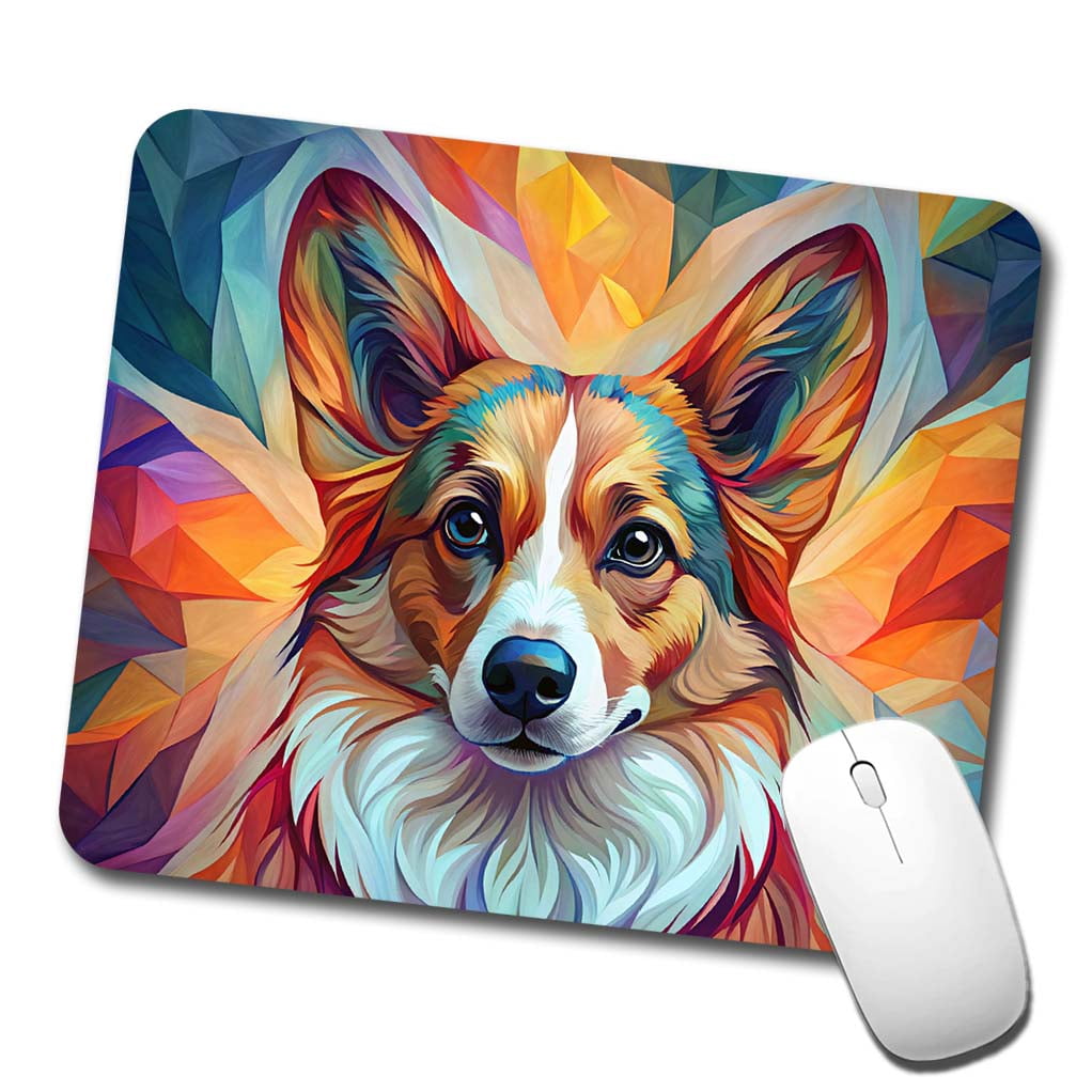 Cardigan Welsh Corgi Dog Abstract Stylized Art Mouse Pad Low Profile ...
