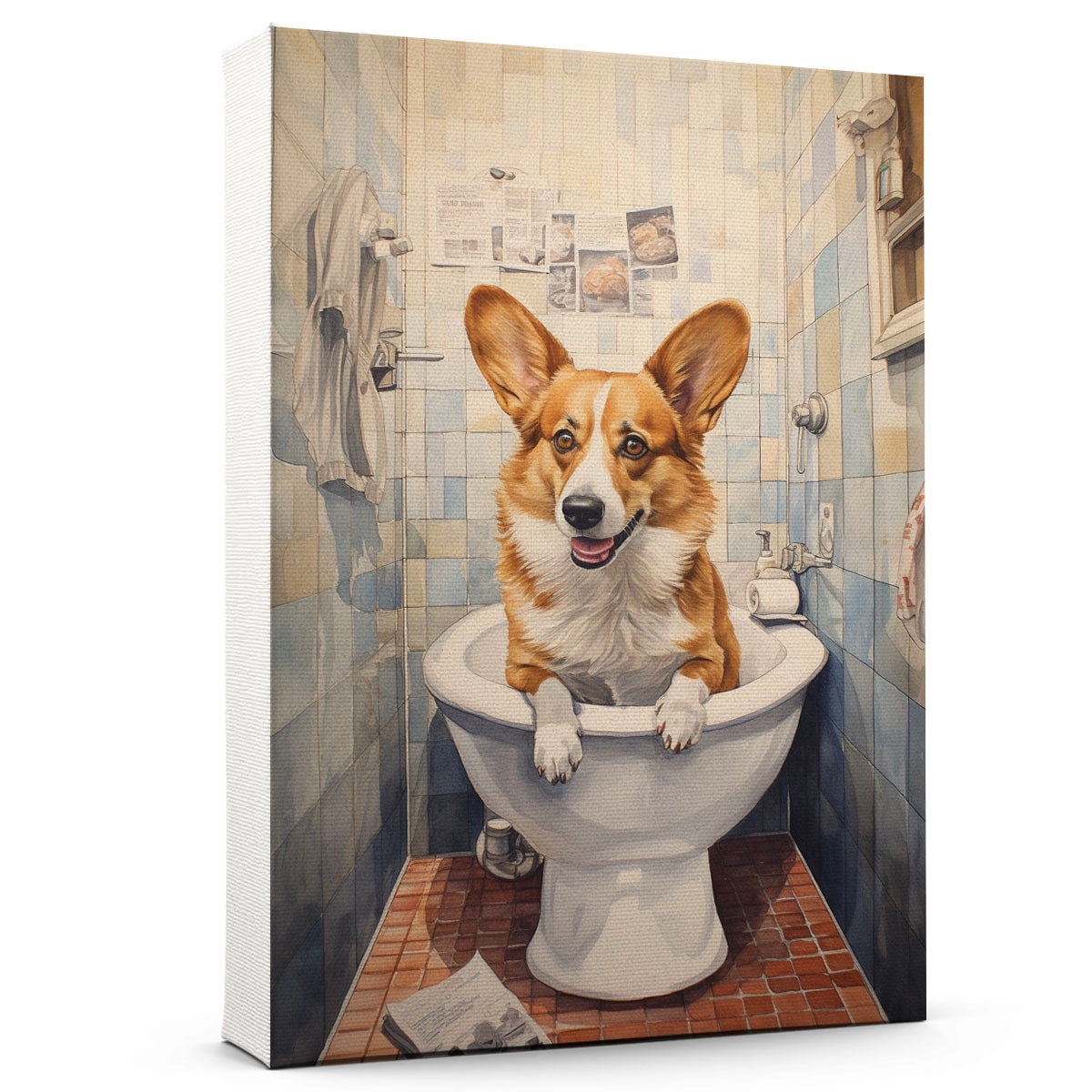 Cardigan Welsh Corgi Dog Canvas Wall Art for Bedroom Living Room Home ...