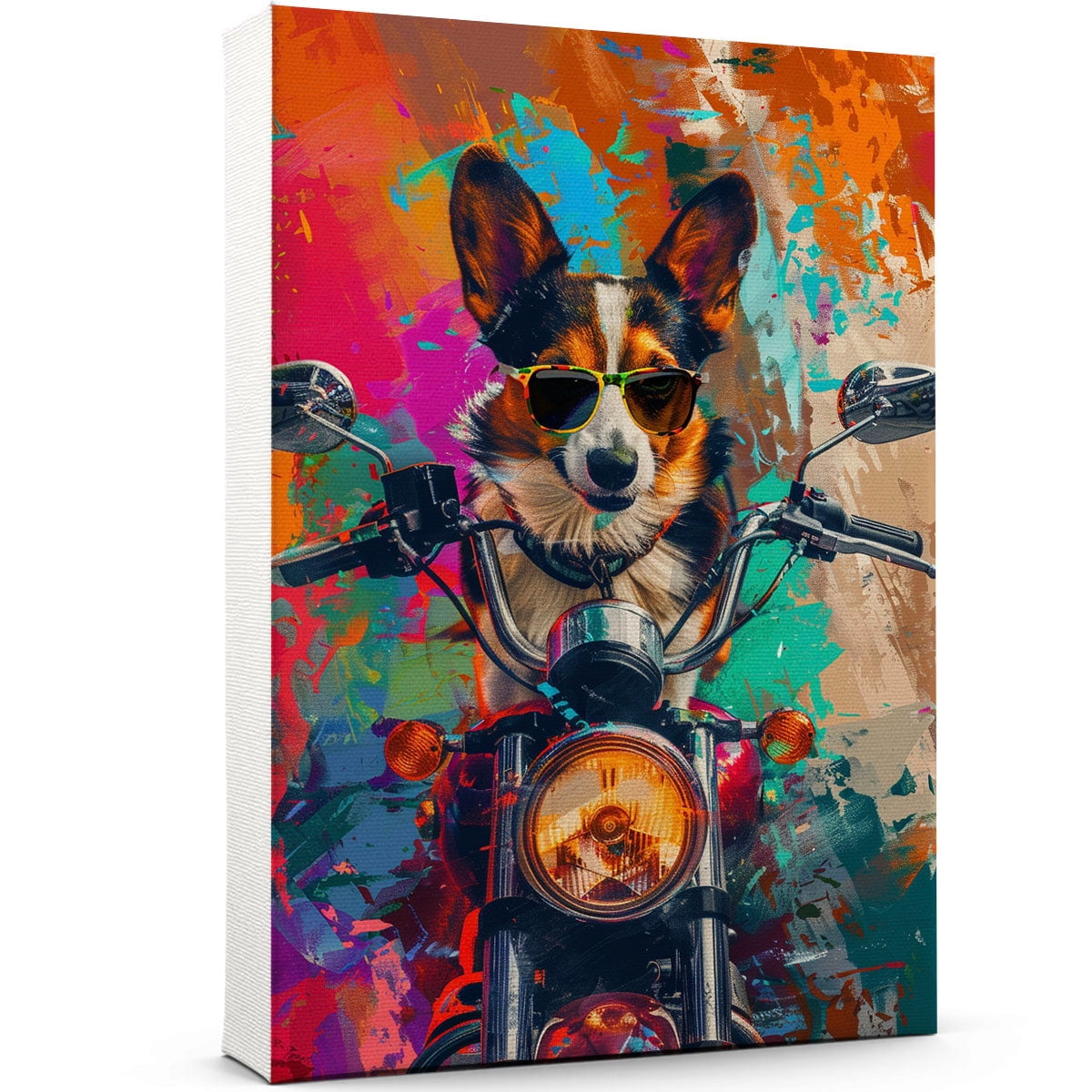 Cardigan Welsh Corgi Dog Poster Riding A Motorcycle - Cardigan Welsh ...