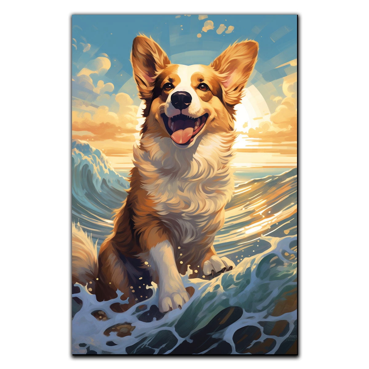 Cardigan Welsh Corgi Dog Wall Art Canvas for Classroom, Home Decor ...