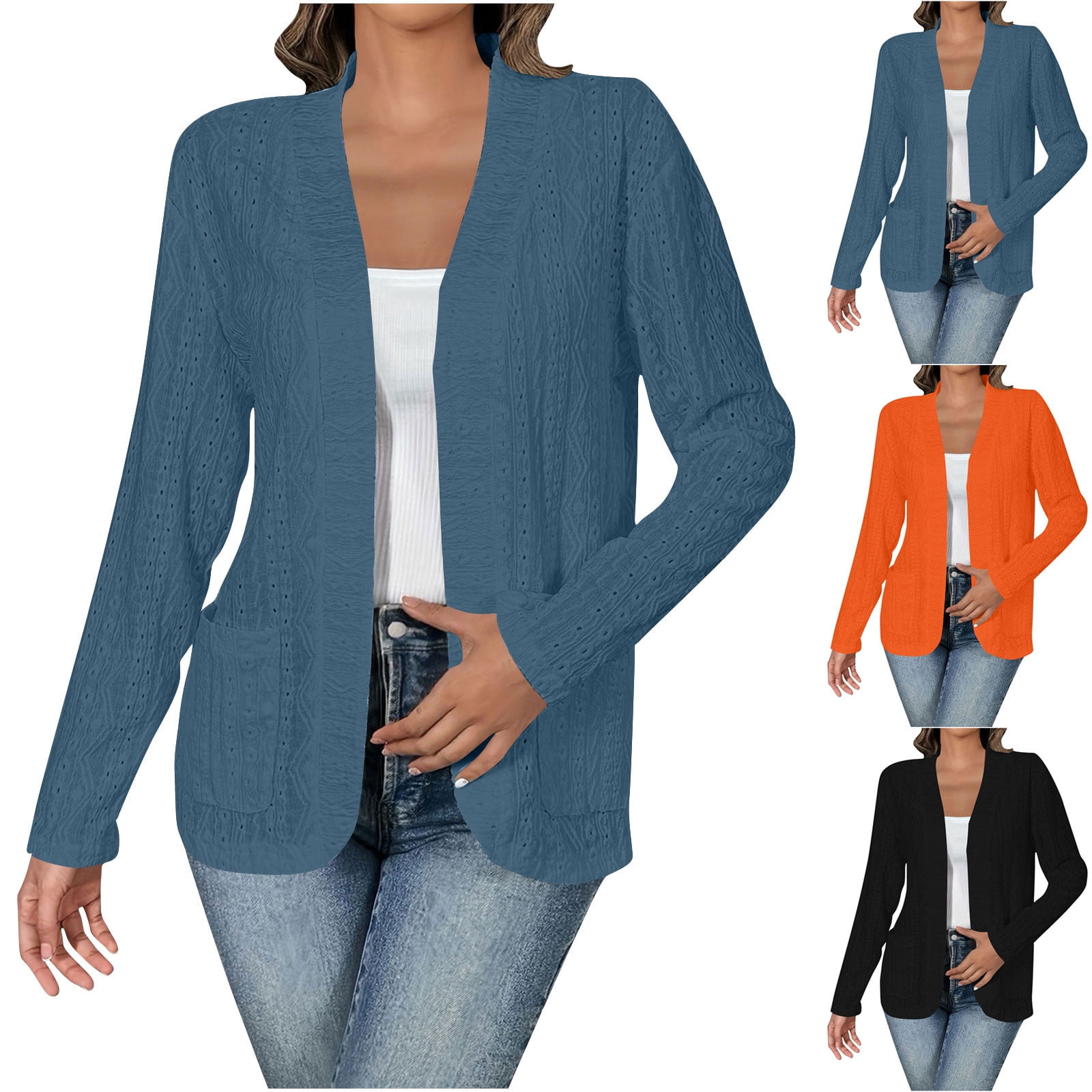 Cardigan With Pockets for Women Women's Color Long Sleeve Casual Tops ...