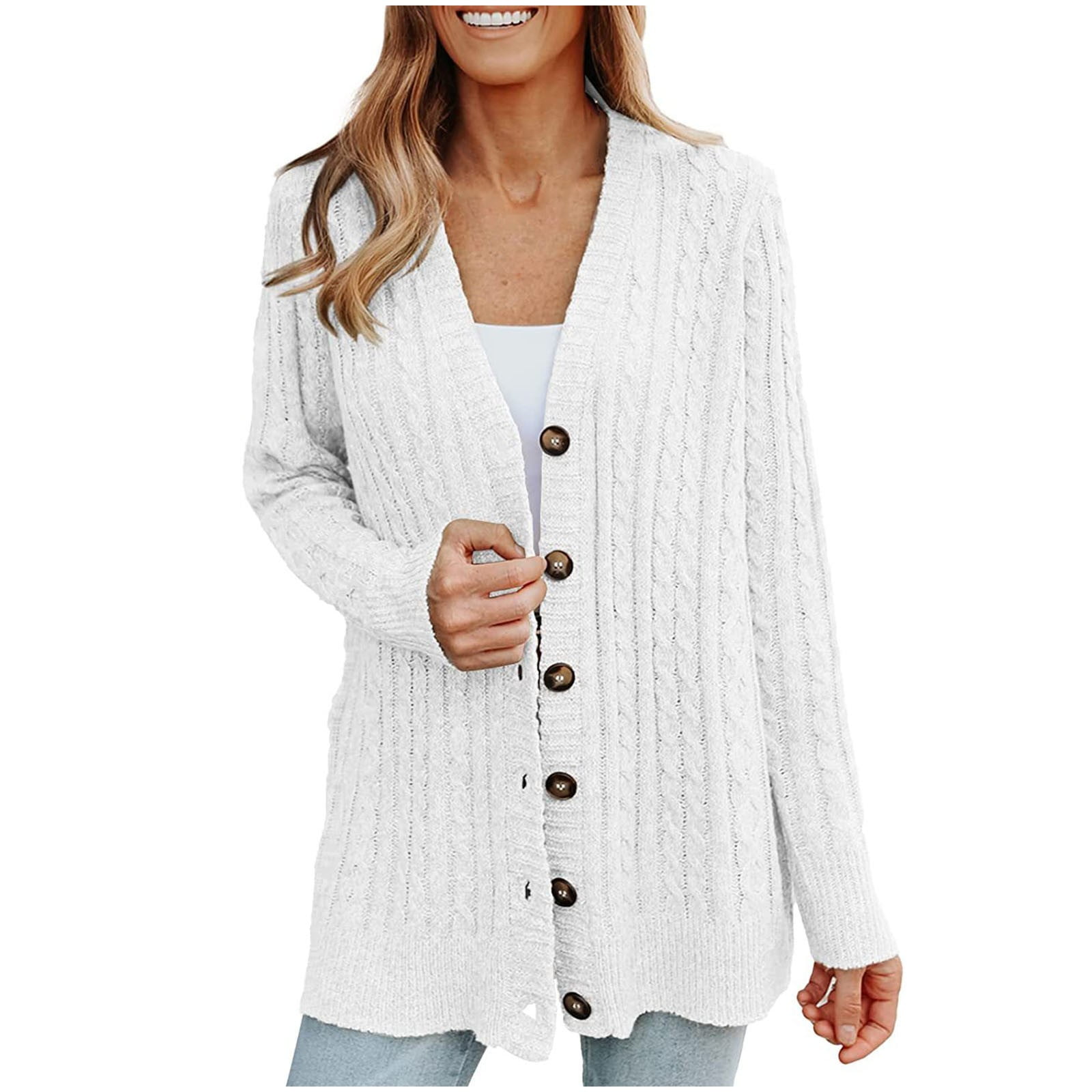 Cardigan Women's Black Women's Autumn Open Front Cardigan Knitted ...