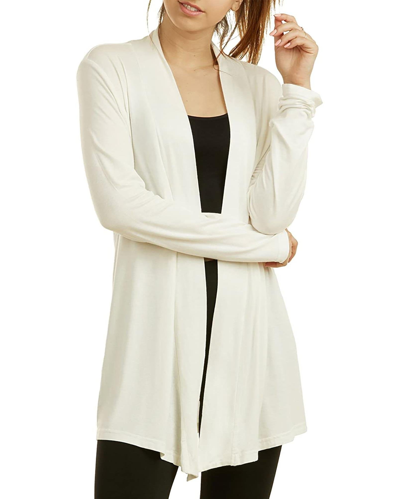 Cardigan - Womens Classic Chic Rayon Fabric Cardigan Sweater for ...