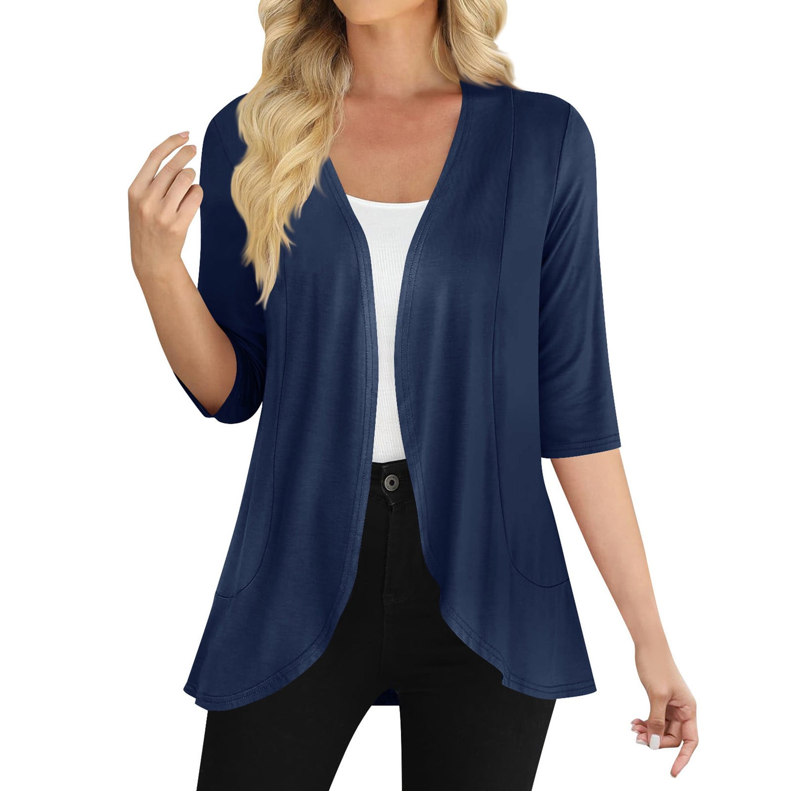 Cardigan for Dress, Yigetop Women's Casual 3/4 Sleeve Cardigan ...